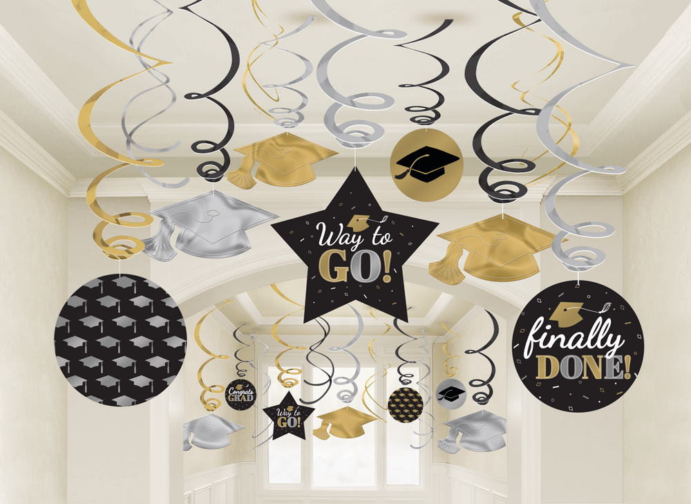 Graduation Swirl Decorations, 30-pc | Party City