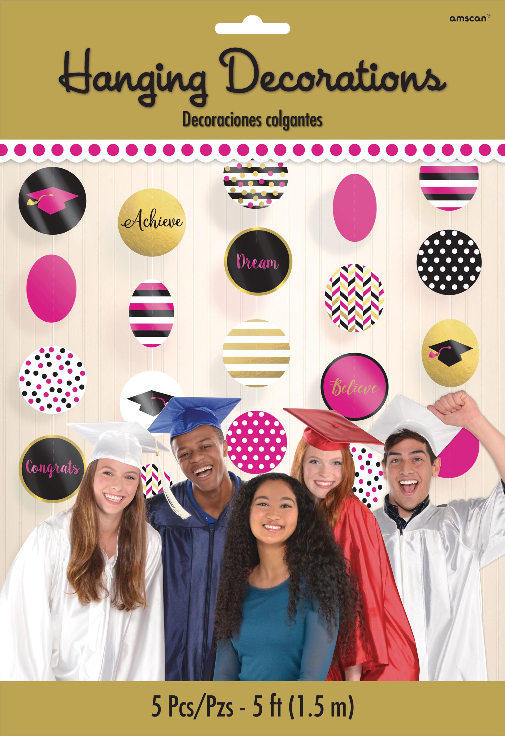 Graduation String Decorations, 5-pc | Party City