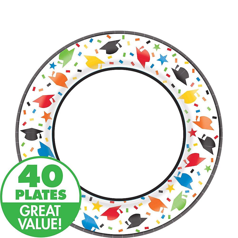 Confetti Caps Lunch Plates, 40-pk | Party City