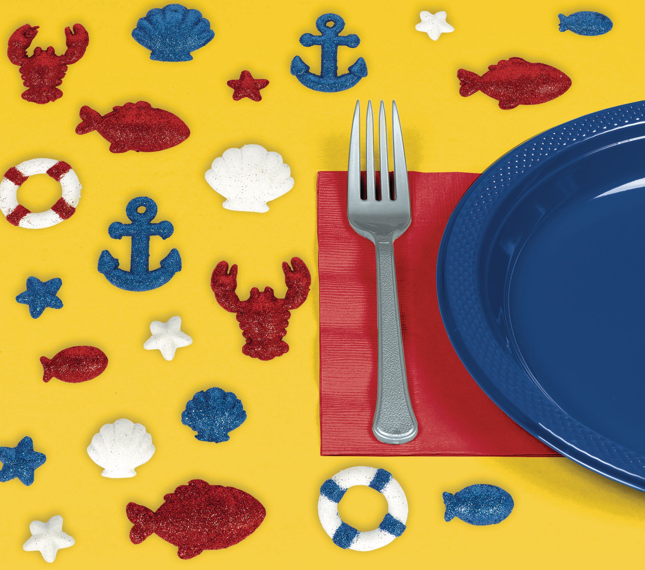 Glitter Nautical Table Scatter, 20-pc | Party City