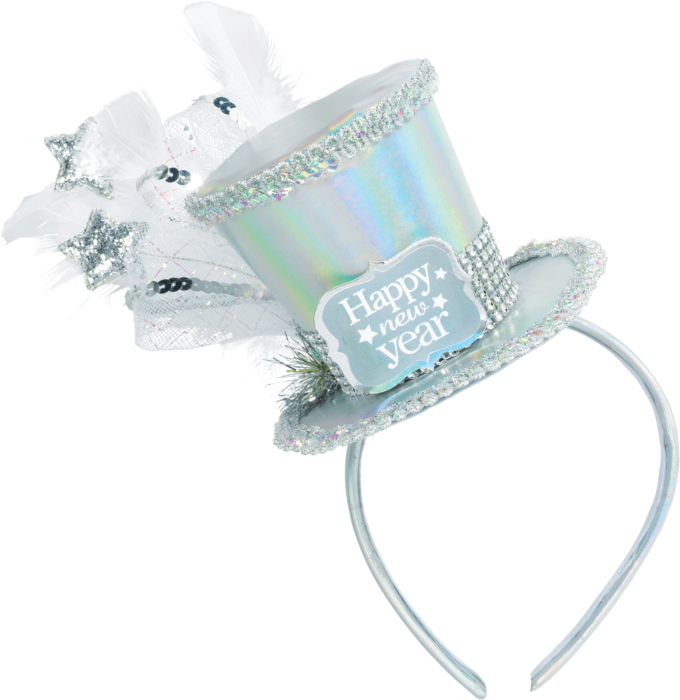 Iridescent Happy New Year Top Hat Headband | Party City