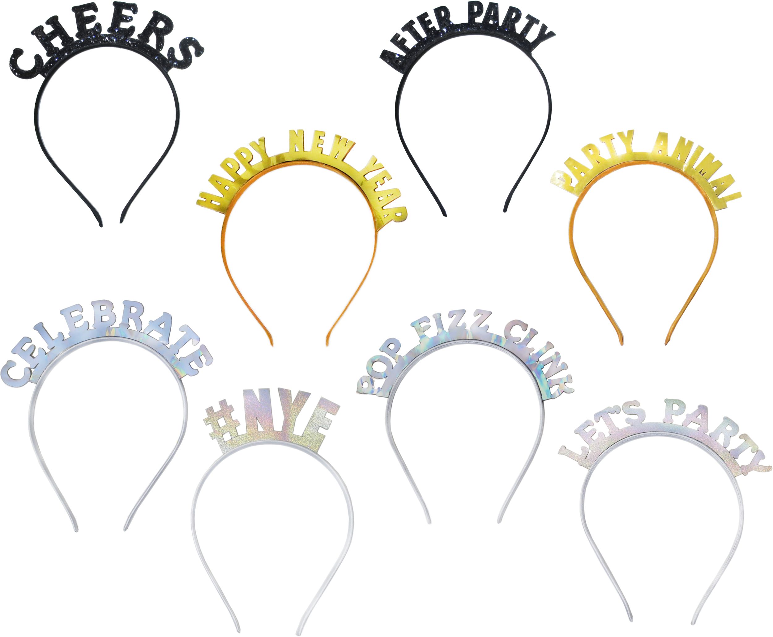 Glitter Cutout New Year's Eve Headbands, 8-pk | Party City