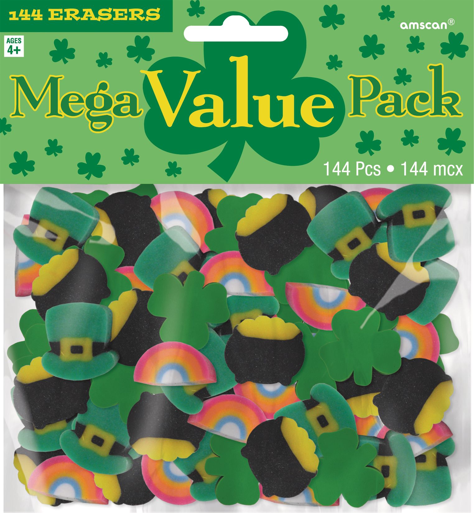 St. Patrick's Day Erasers, 144-pk | Party City