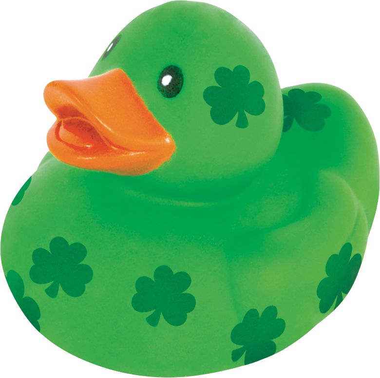 Rubber Duck Toy Favour, Green, Shamrock, for St. Patrick's Day | Party City