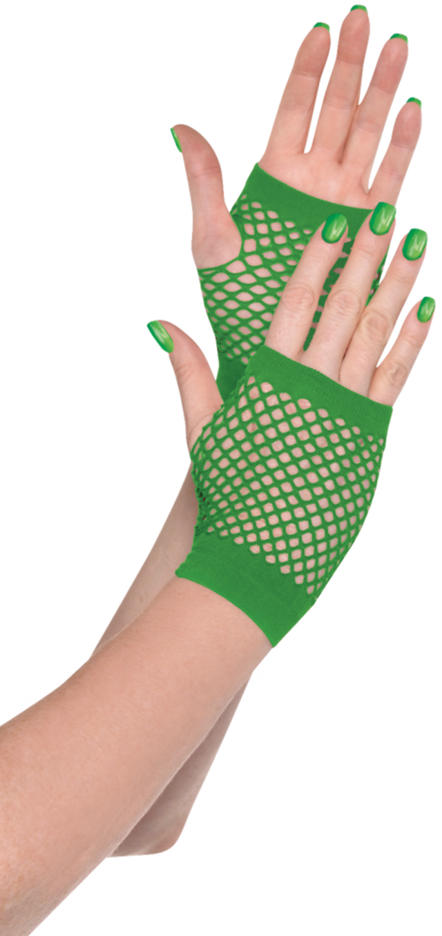 Adult Fingerless Fishnet Glovelettes, Assorted Colours, One Size ...