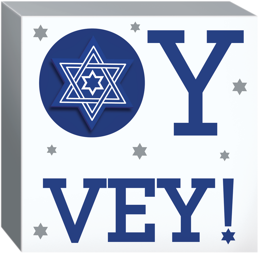 Oy Vey Passover Block Sign, Blue/White | Party City