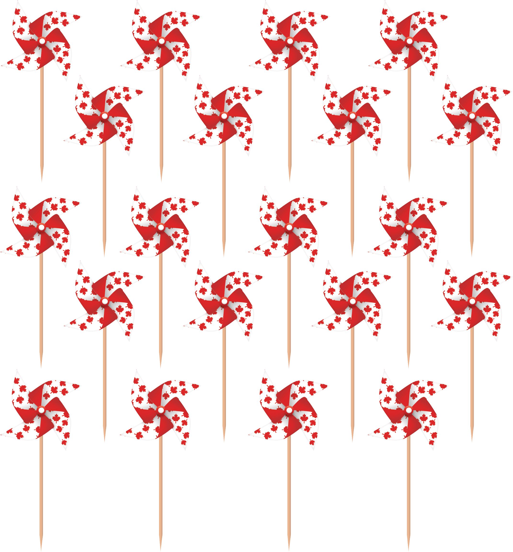 Pinwheel Paper Party Picks, Red/White, 3-in, 20-pk, for Canada Day ...