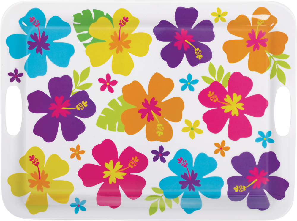 White Hibiscus Tray | Party City