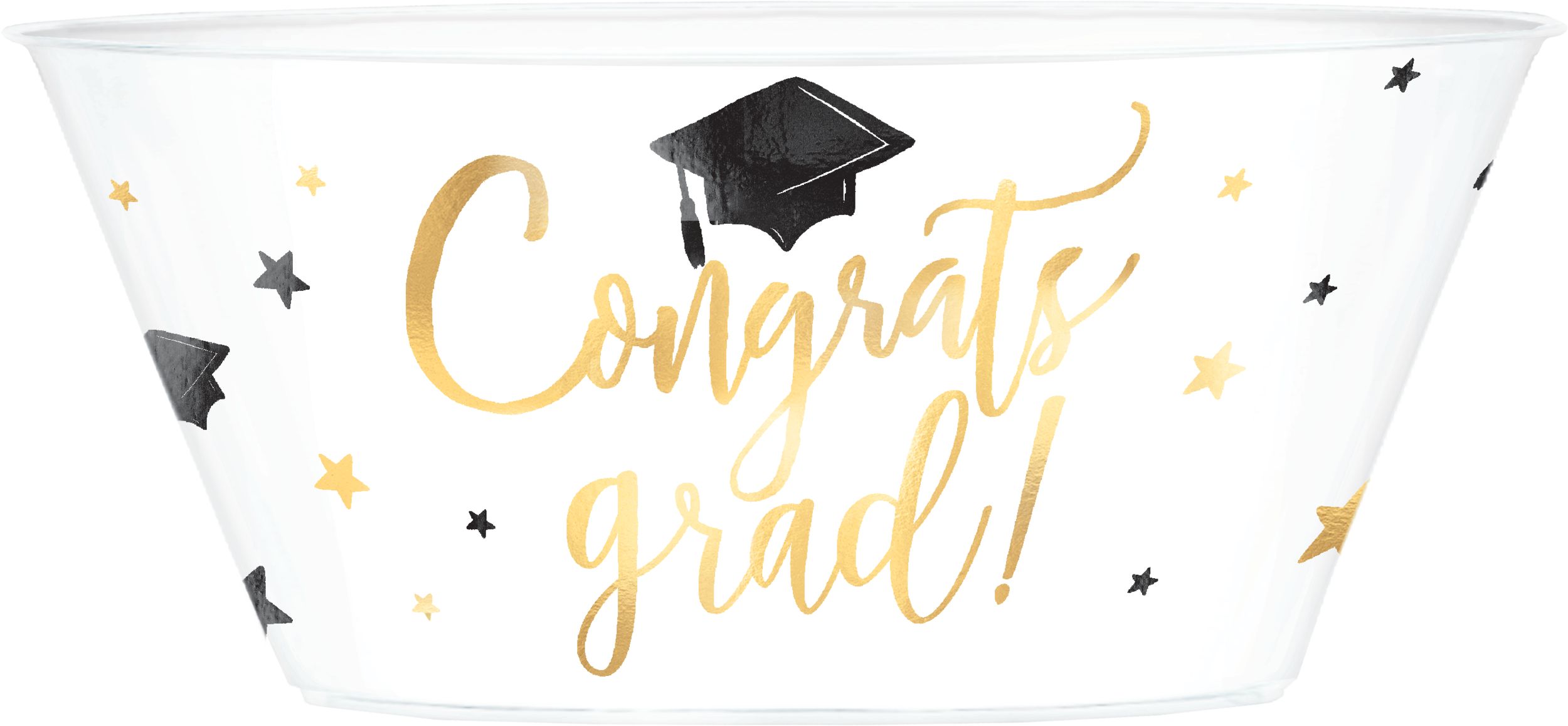 Metallic Gold Graduation Plastic Serving Bowl | Party City