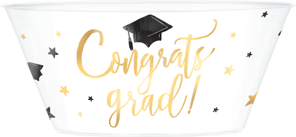 Metallic Gold Graduation Plastic Serving Bowl | Party City