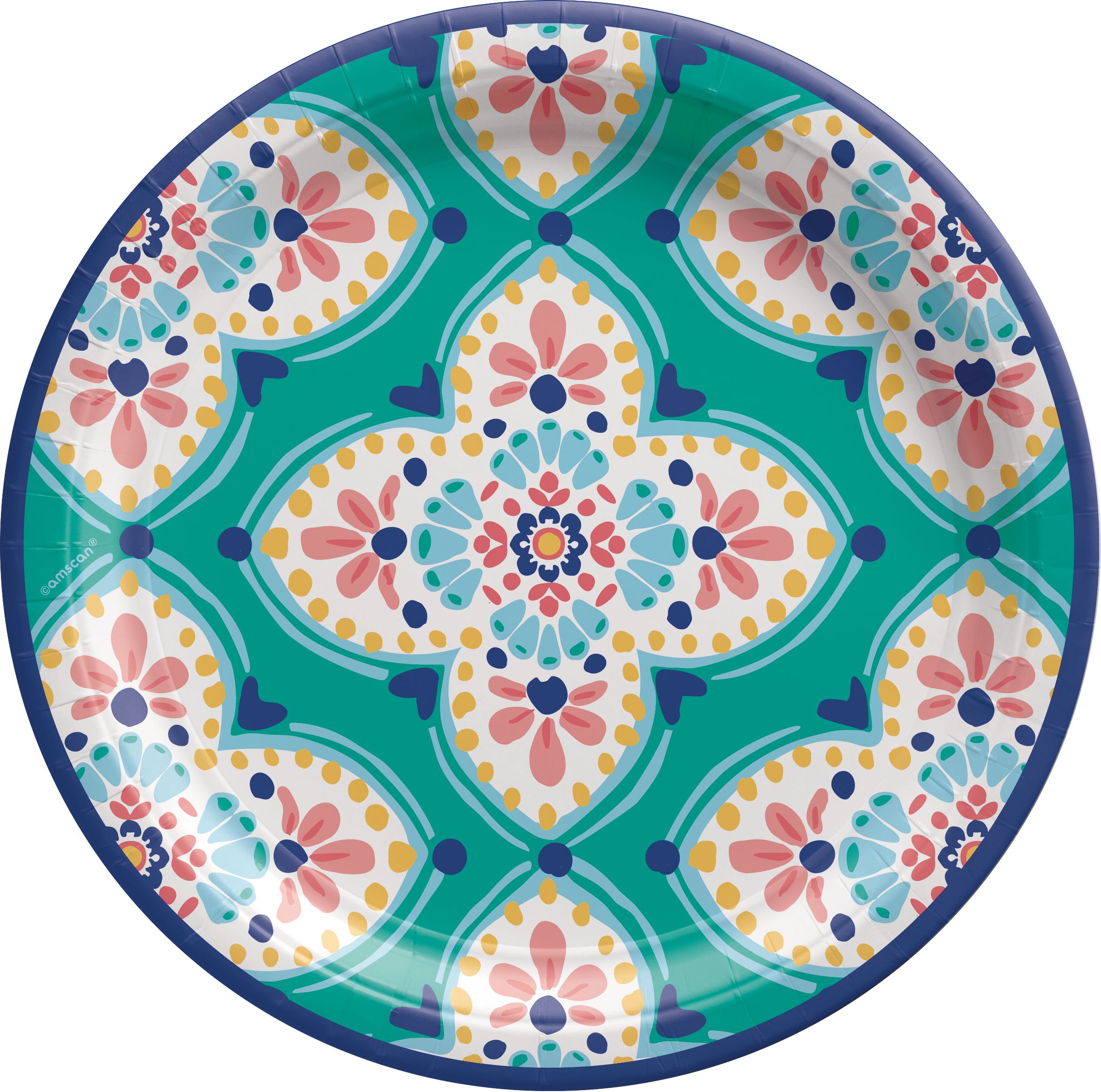 Boho Vibes Floral Quatrefoil Paper Dinner Plates, 8-pk | Party City