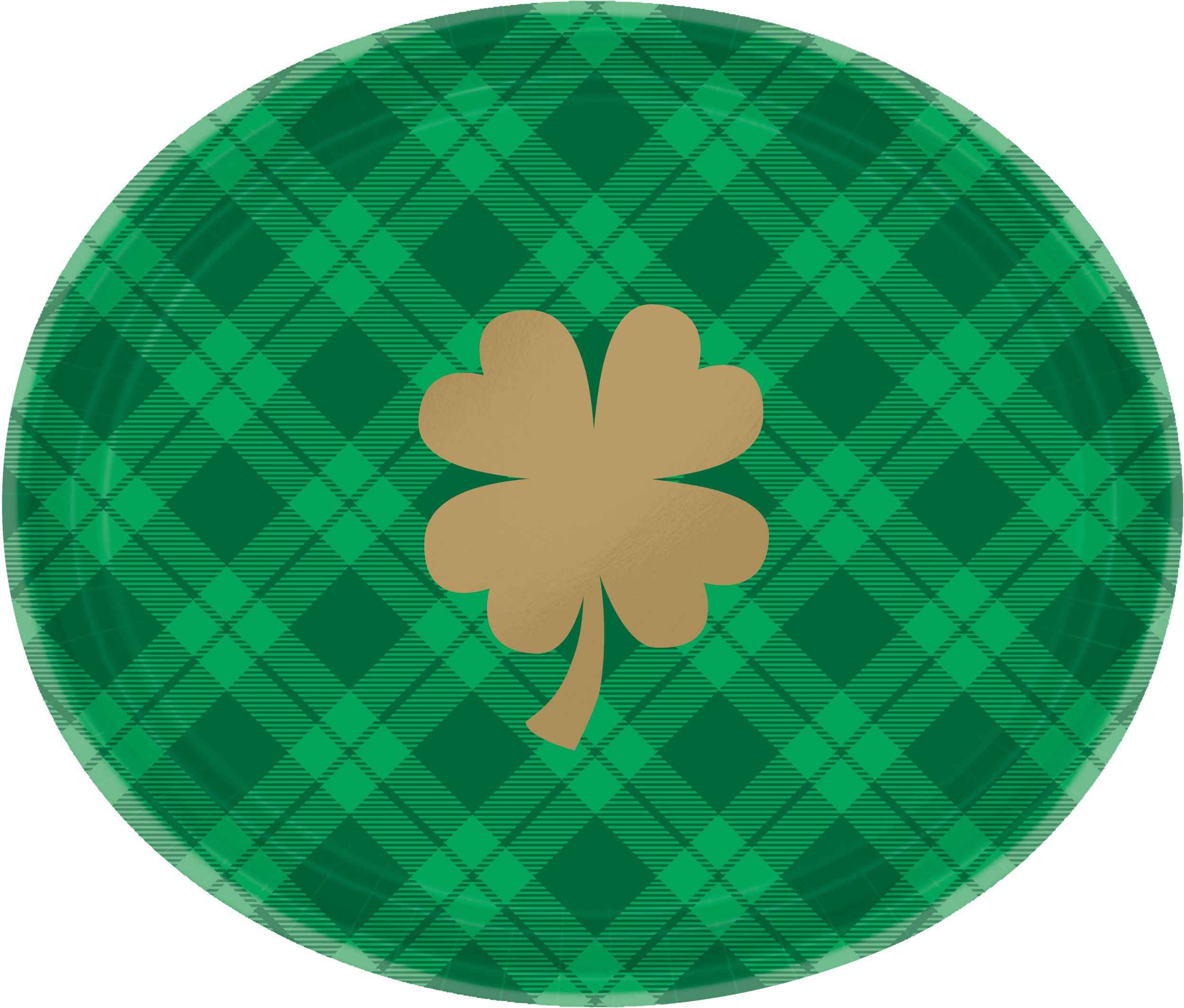 St. Patrick’s Day Plaid Oval Plates, 18-pk | Party City