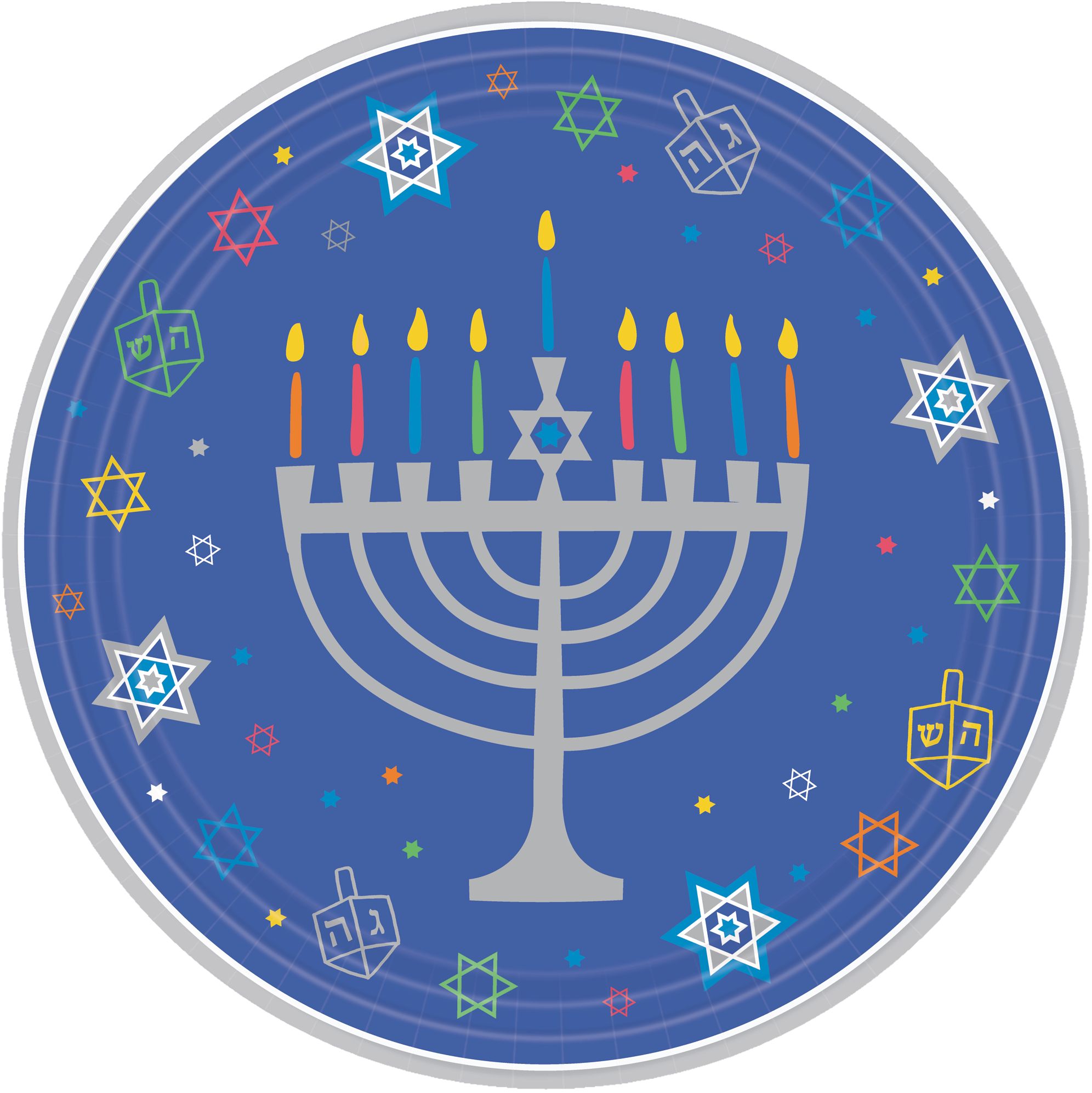 Eight Happy Nights Dinner Plates, 18-pk | Party City