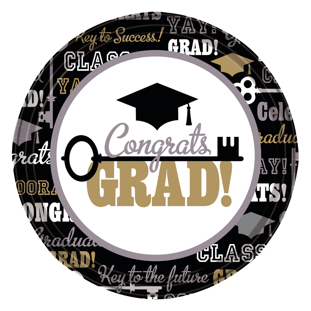 Key to Success Graduation Dessert Plates, 60-pk | Party City