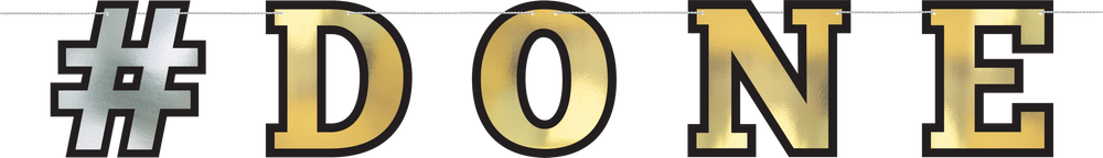 Hashtag Done Letter Banner | Party City