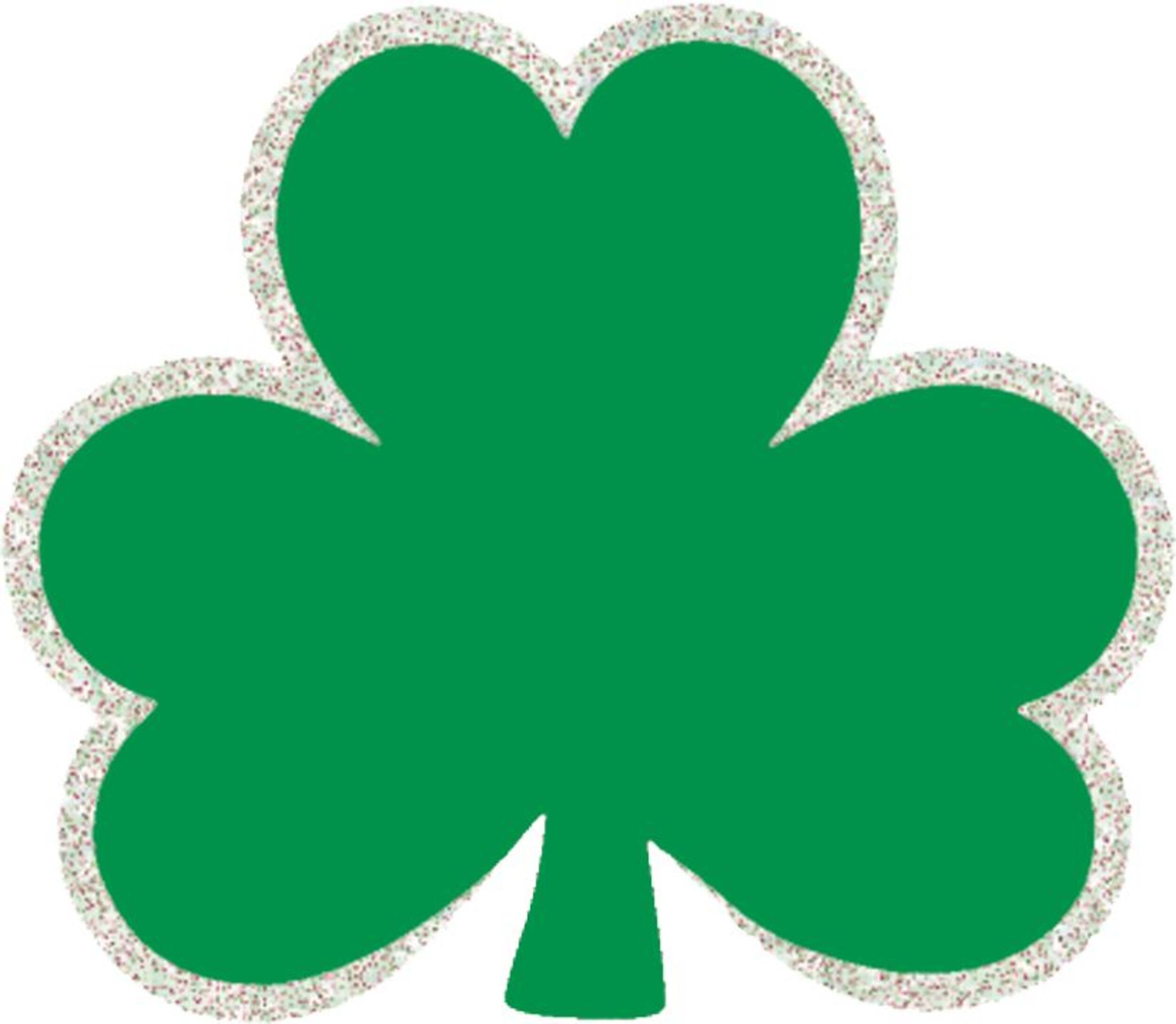 Découpes trèfles scintillants de la Saint-Patrick, vert, paq. 50 ...