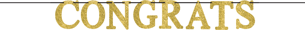 Glitter Gold Congrats Letter Banner | Party City