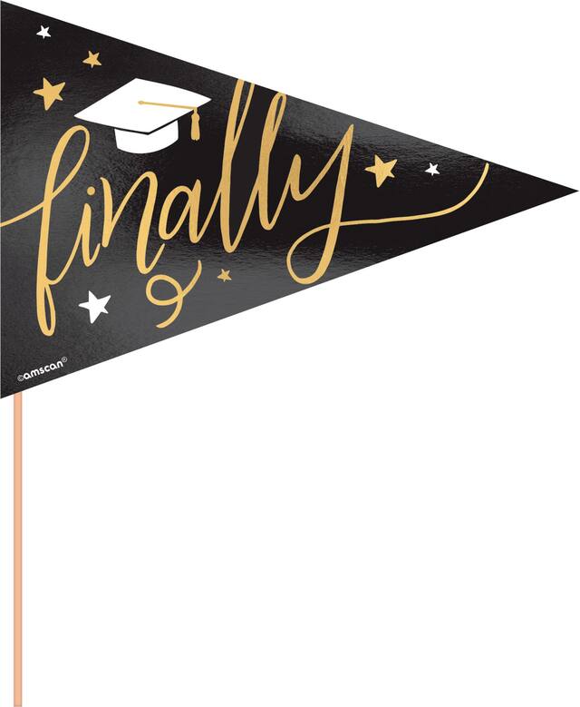 Metallic Gold Graduation Pennant Banners, 6-pk | Party City