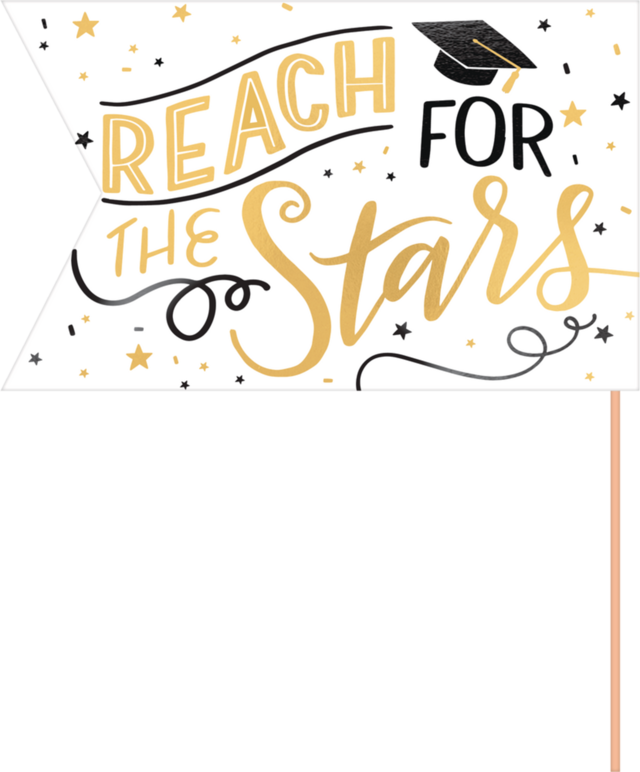 Metallic Gold Graduation Pennant Banners, 6-pk | Party City