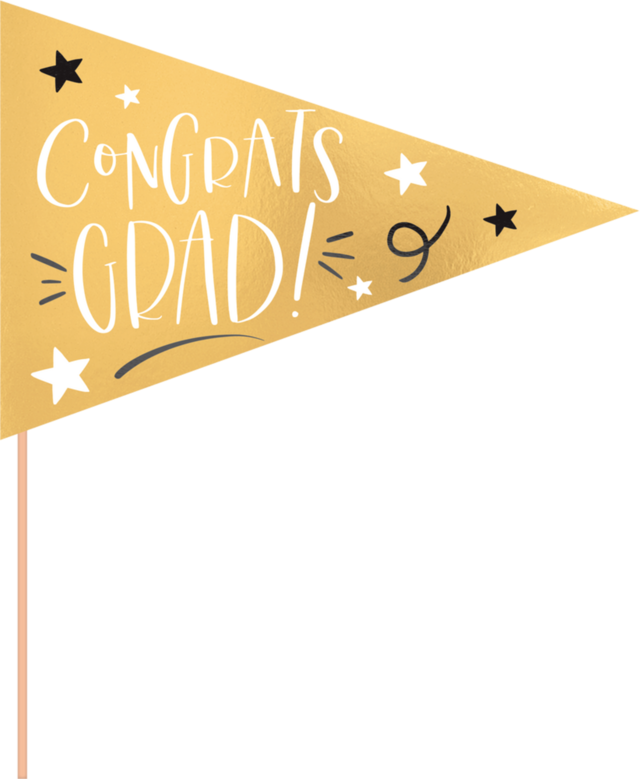 Metallic Gold Graduation Pennant Banners, 6-pk | Party City