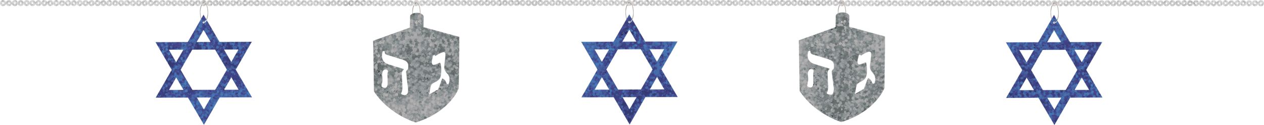 Star of David & Dreidel String Hanging Garland Banner Decoration, Blue ...