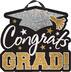 Black, Gold, & Silver Glitter Congrats Grad Graduation Sign | Party City