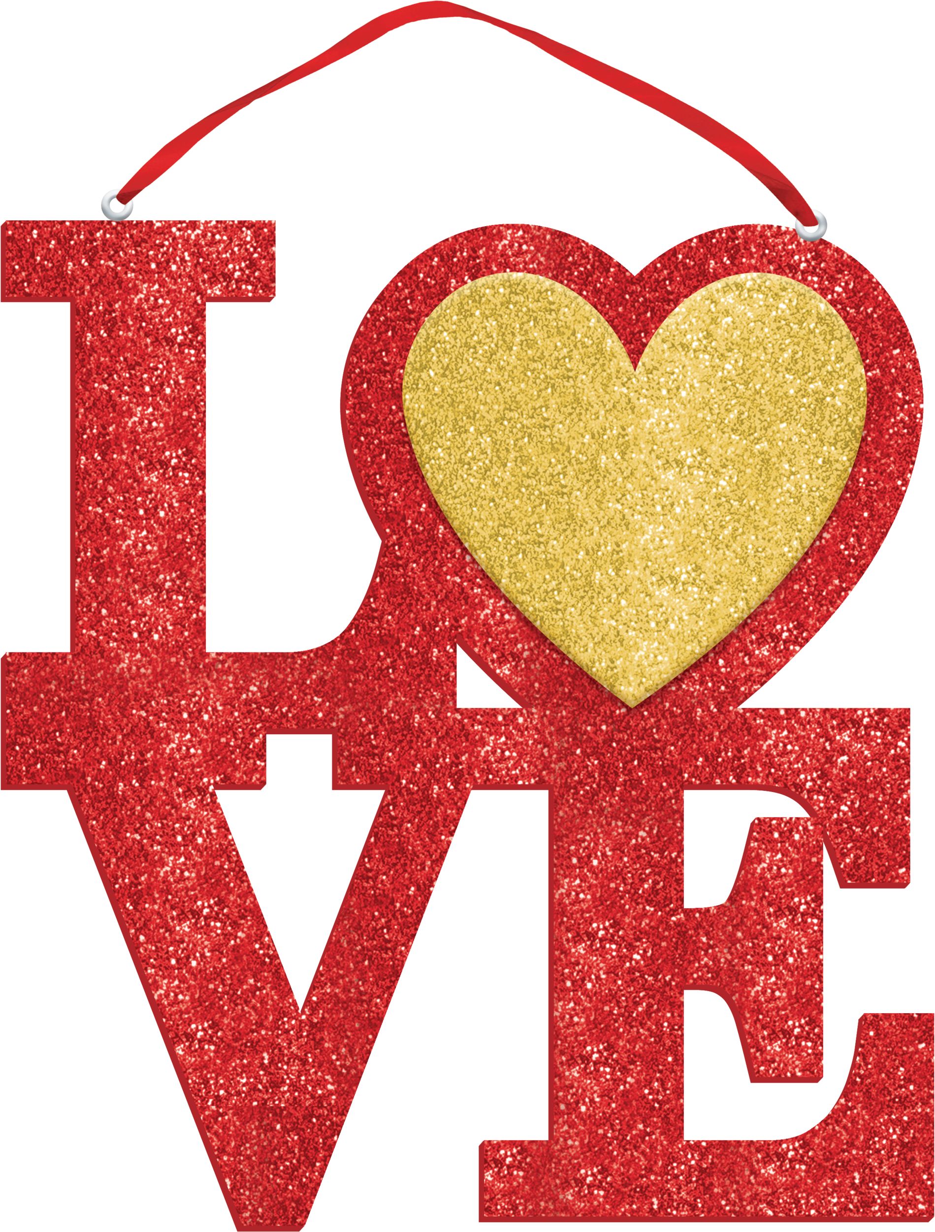 Glitter Red Love Block Letter Sign | Party City