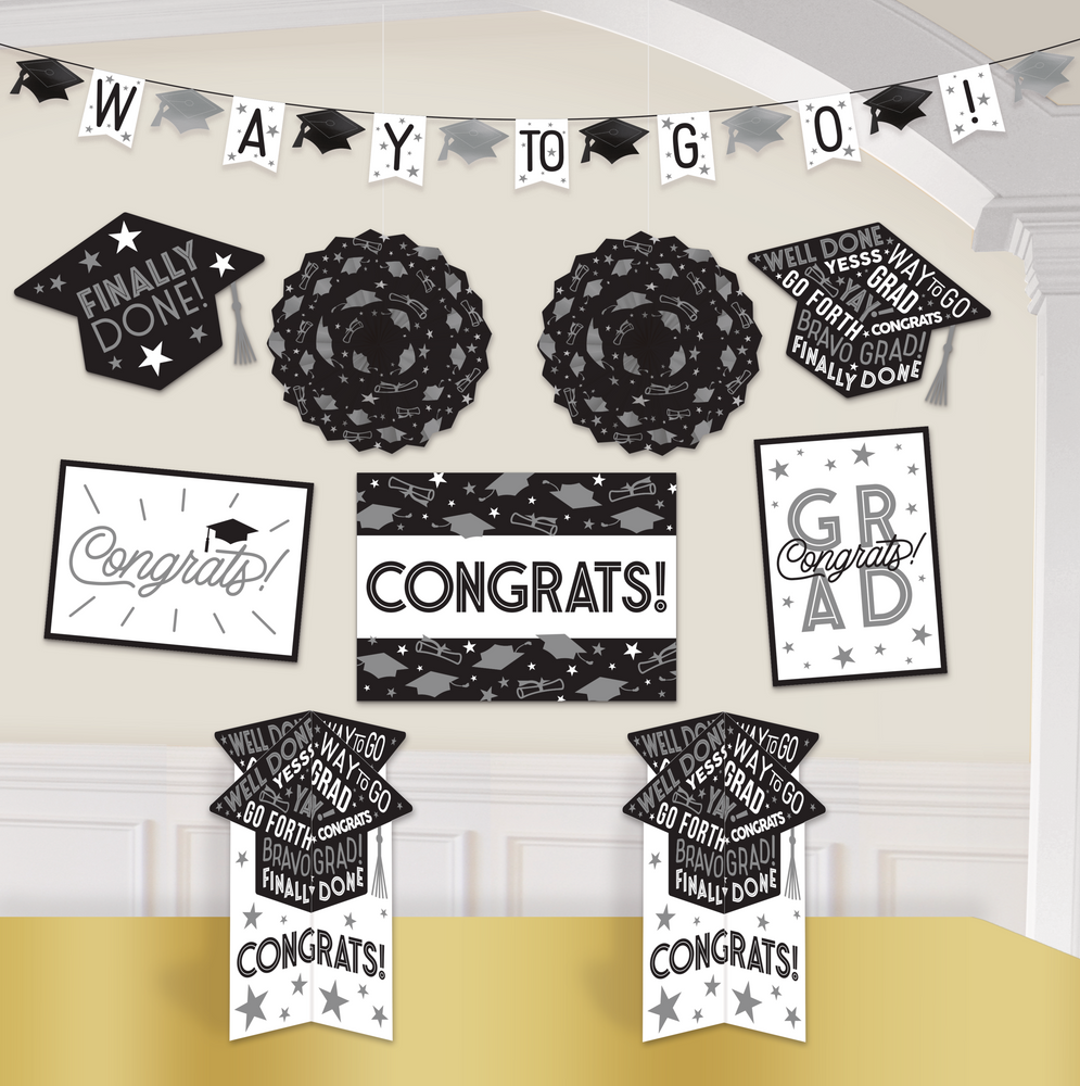 Grid Graduation Room Decorating Kit, 10-pc | Party City