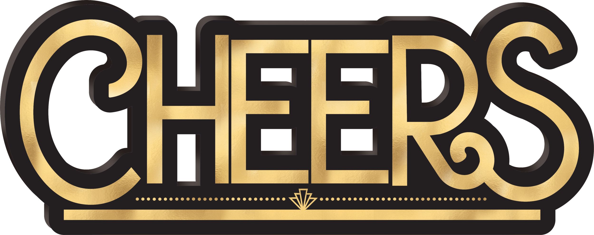 Black & Gold Cheers Block Sign | Party City
