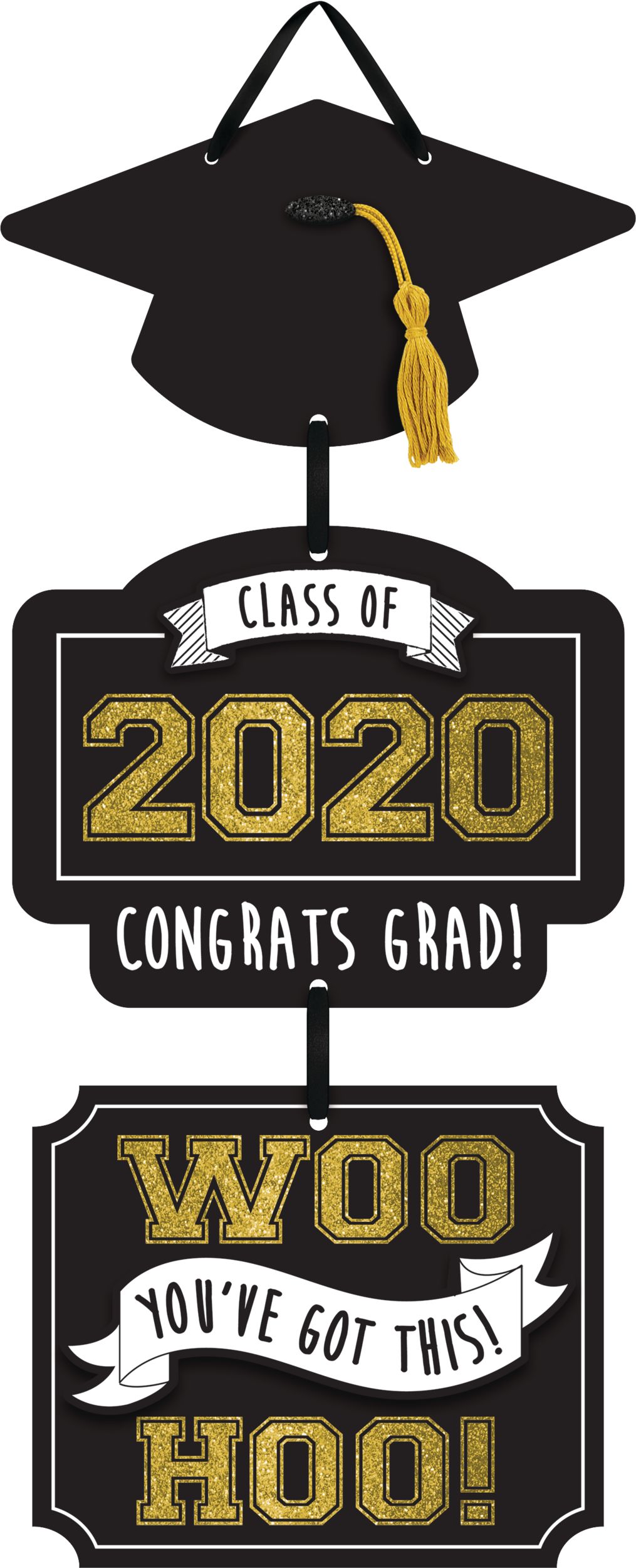 Glitter 2019 Graduation Stacked Sign | Party City