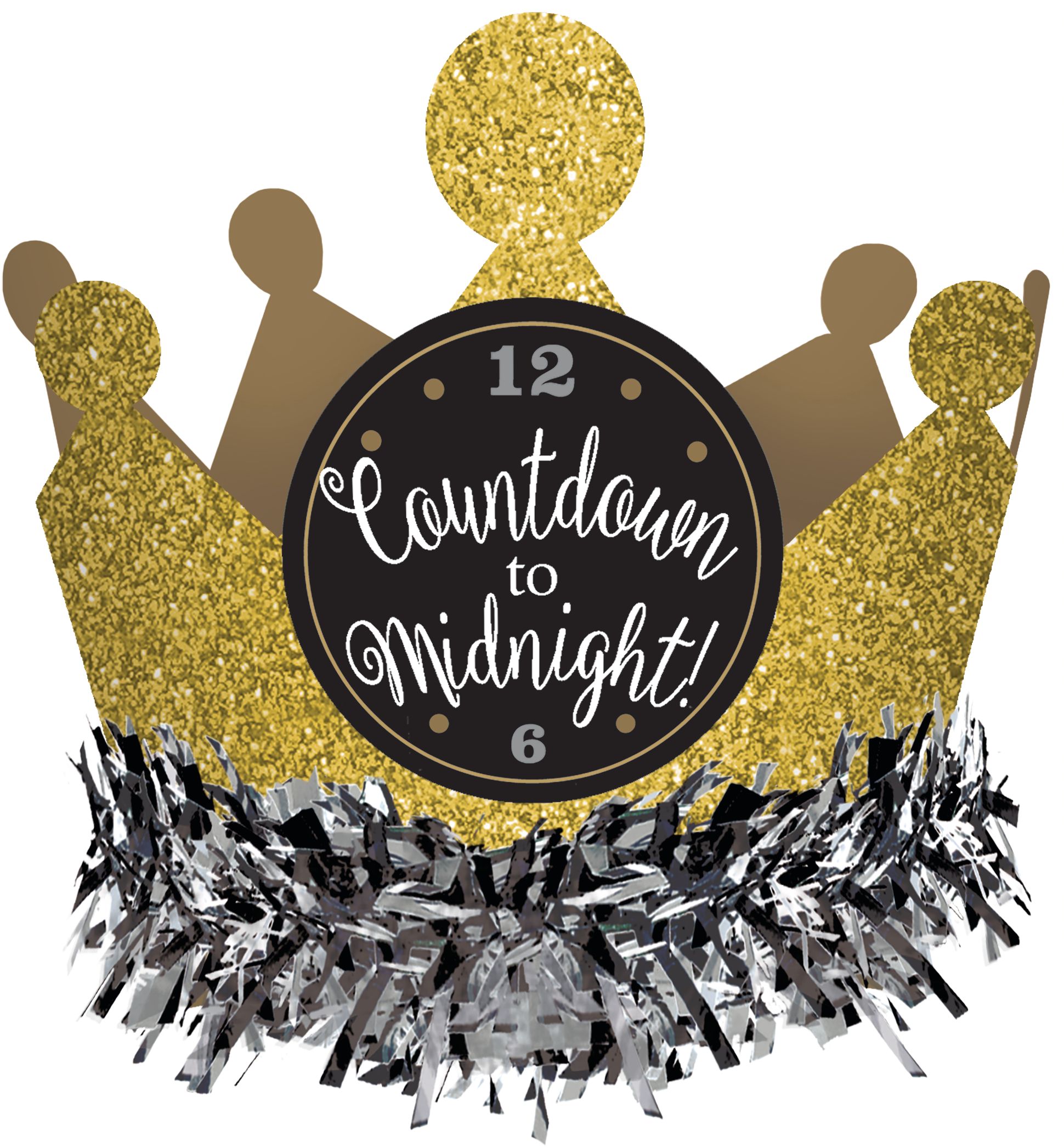 Black, Gold & Silver Mini Glitter Crown | Party City