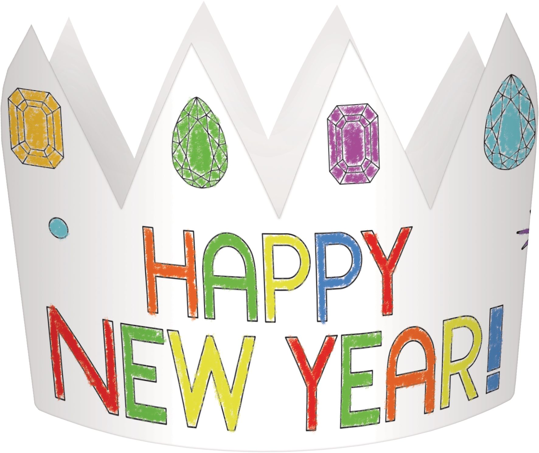 Couronnes de veille du jour de l'An à colorier, paq. 8 | Party City