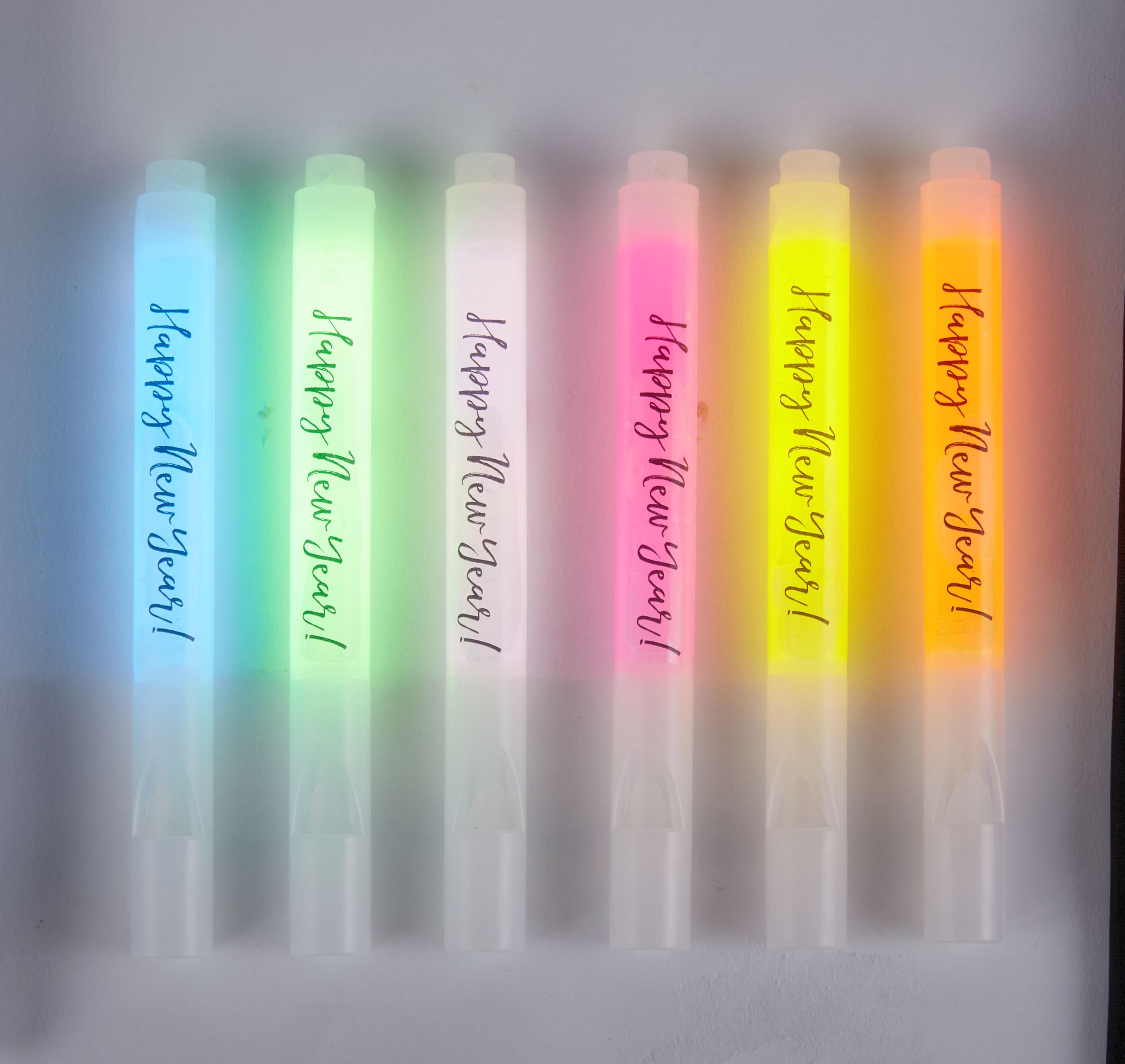 "Happy New Year" Glow Stick Whistle Necklaces, Multi-Coloured, One Size ...