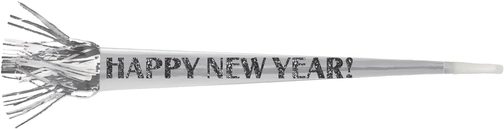Silver Fringe Happy New Year Party Horn | Party City