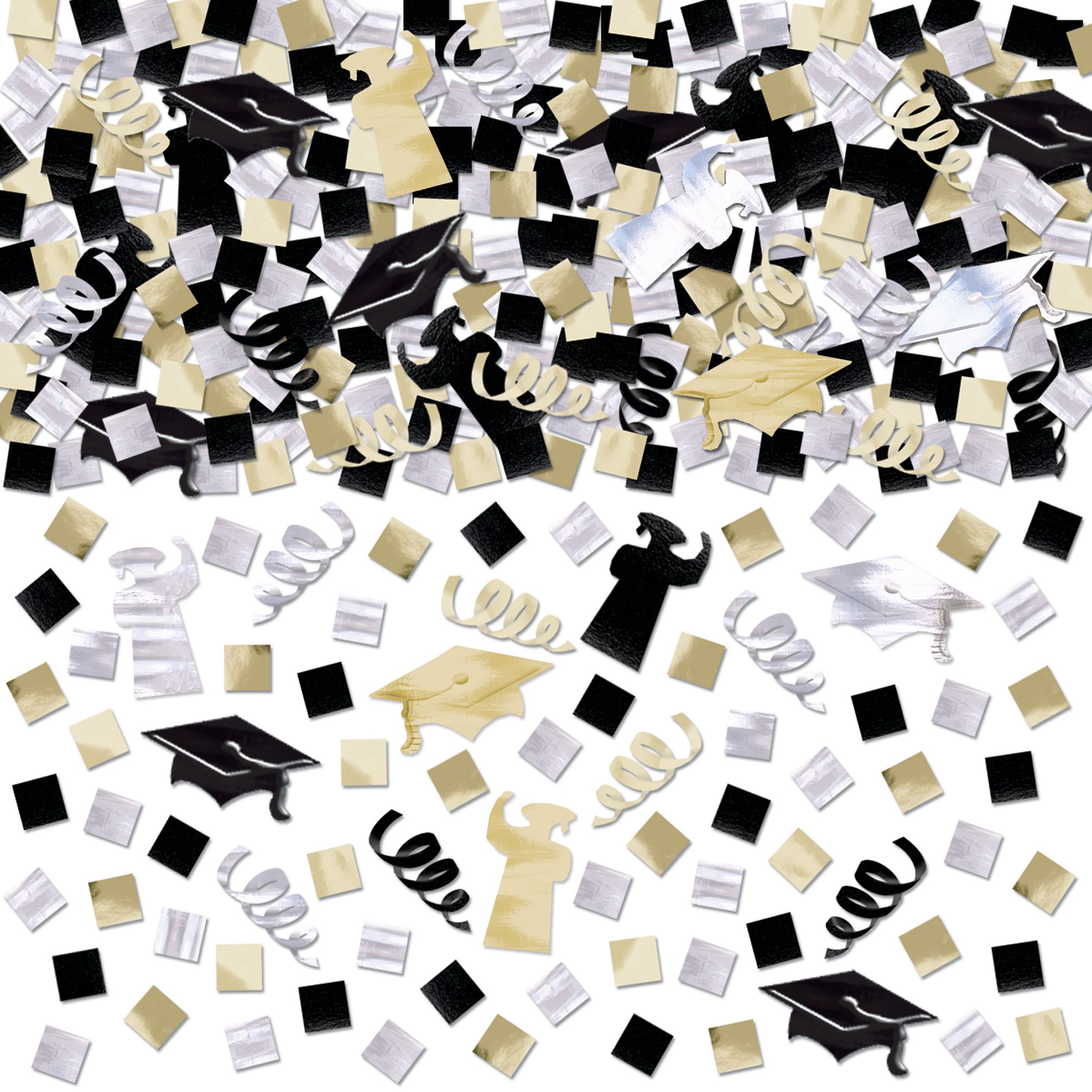 Black, Gold, & Silver Graduation Confetti Mega Pack | Party City
