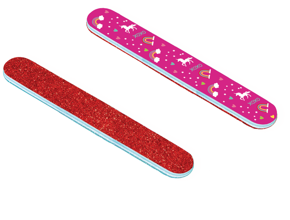 Limes émery rouge étincelant et licorne arc-en-ciel, paq. 12 | Party City