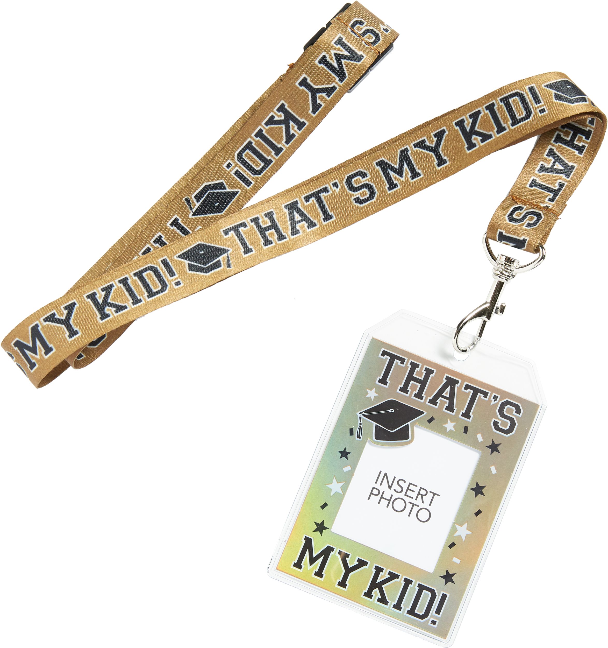 That's My Kid Graduation Photo Lanyard, Gold | Party City