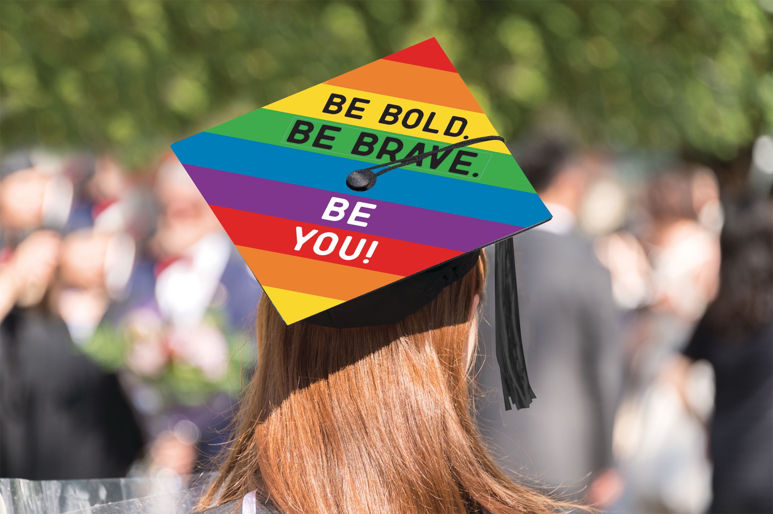 Be You Graduation Cap Topper, Rainbow | Party City