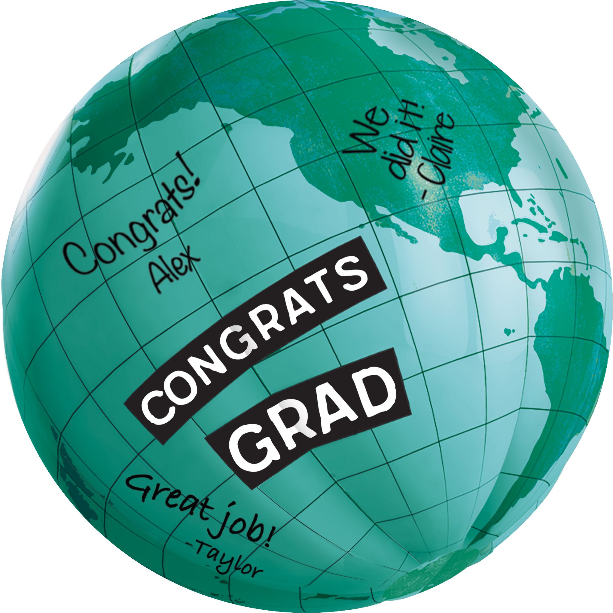The World Awaits Graduation Autograph Beach Ball | Party City