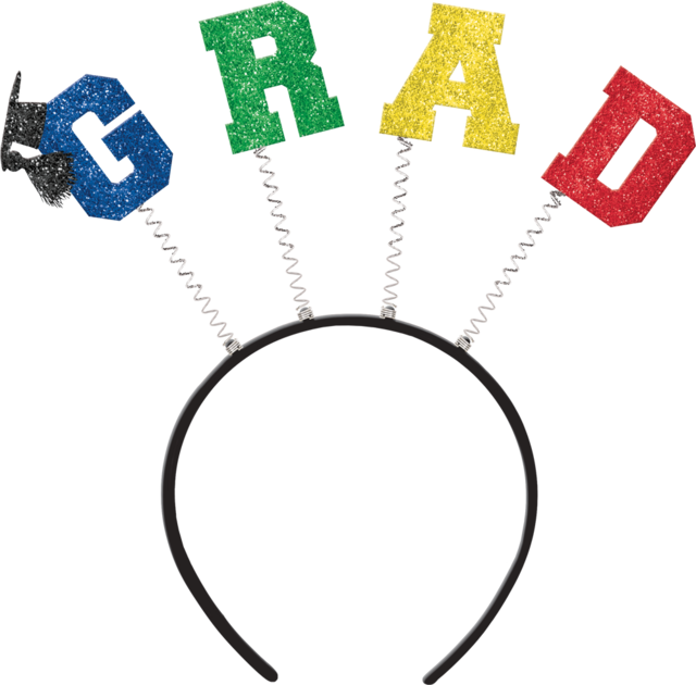 Multicolour Graduation Head Bopper, Glitter | Party City