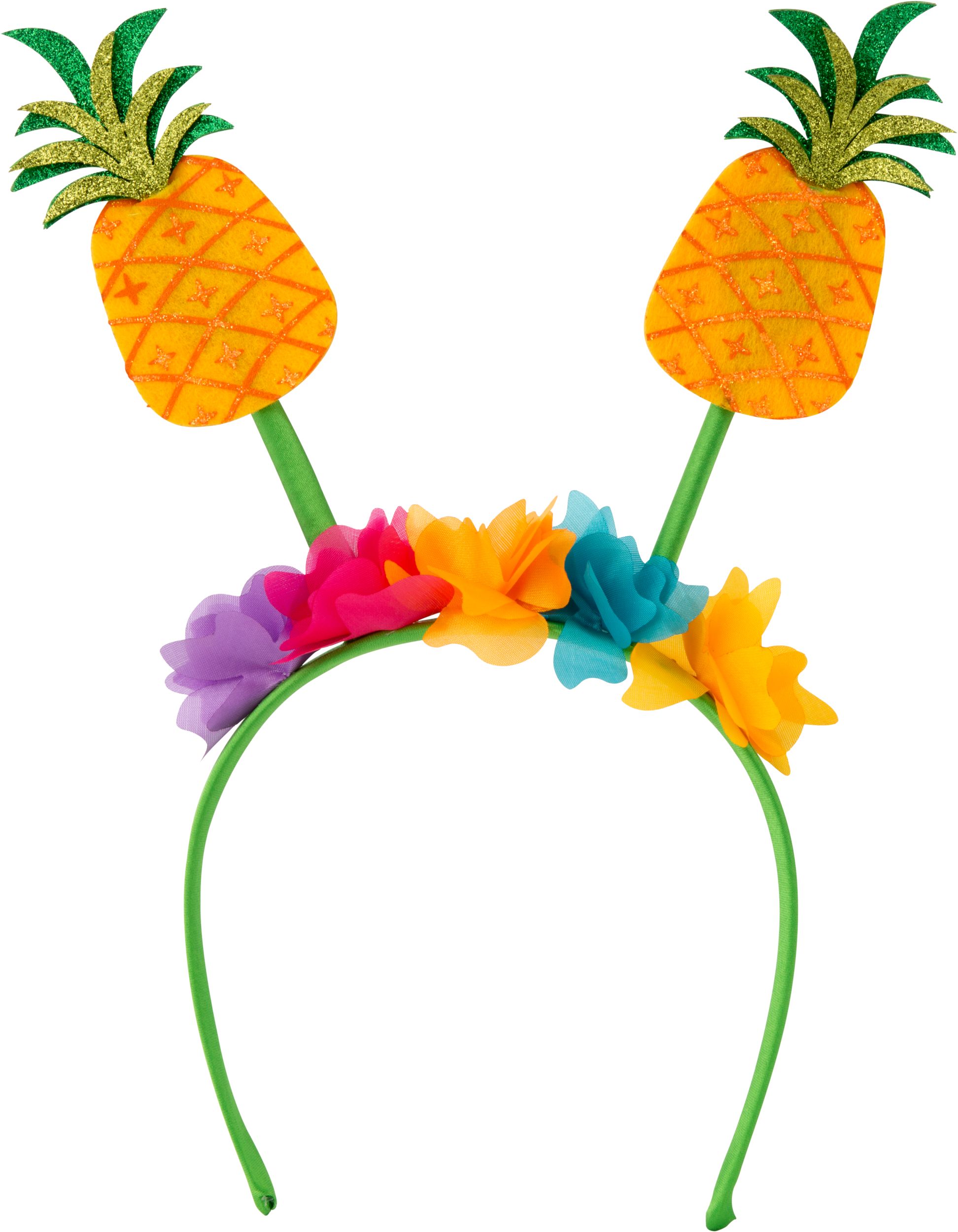 Glitter Pineapple Headband Bopper, Green/Orange, One Size, for Summer ...