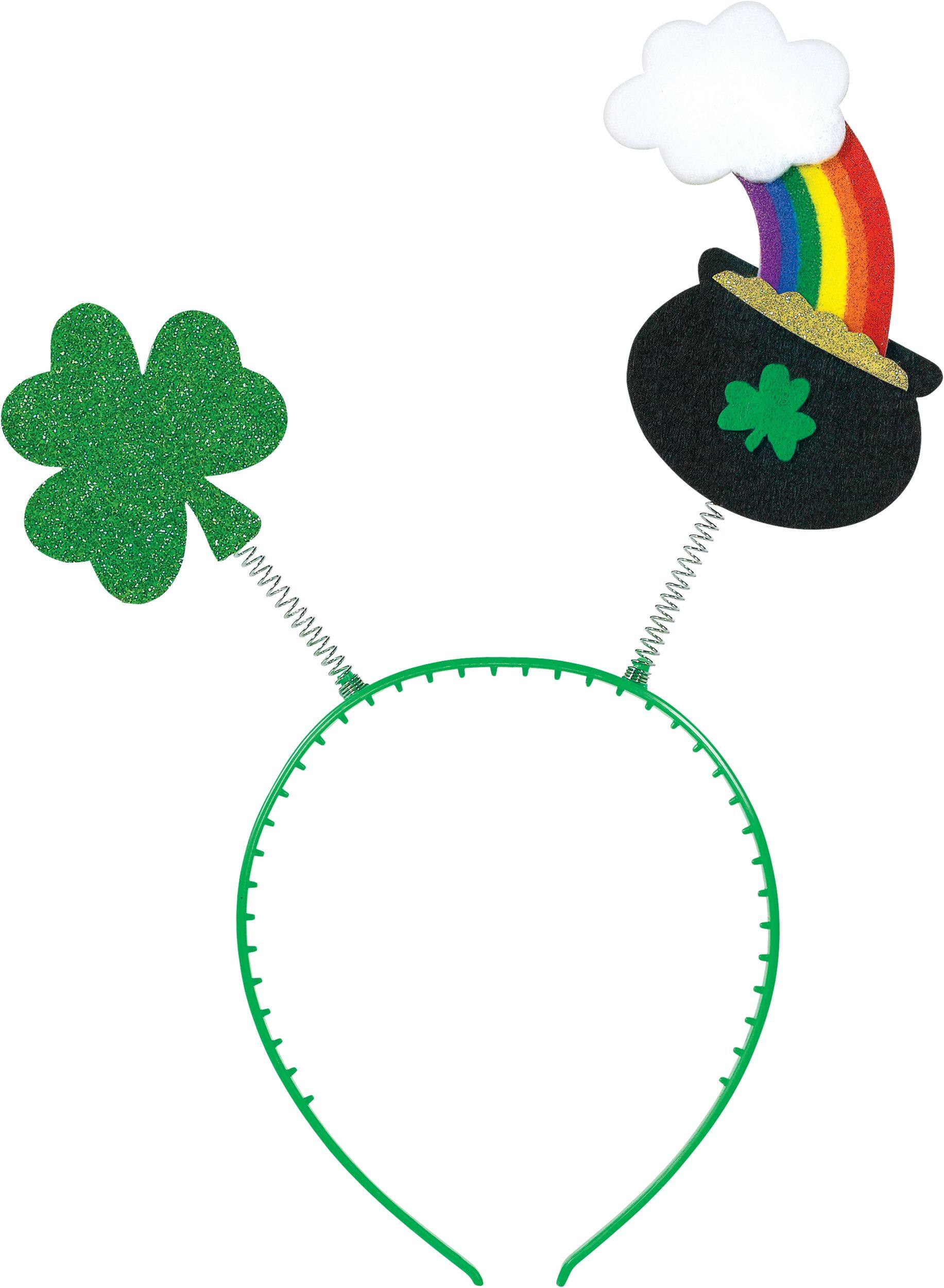 Shamrock & Pot of Gold Headband Bopper, Green, One Size, for St ...
