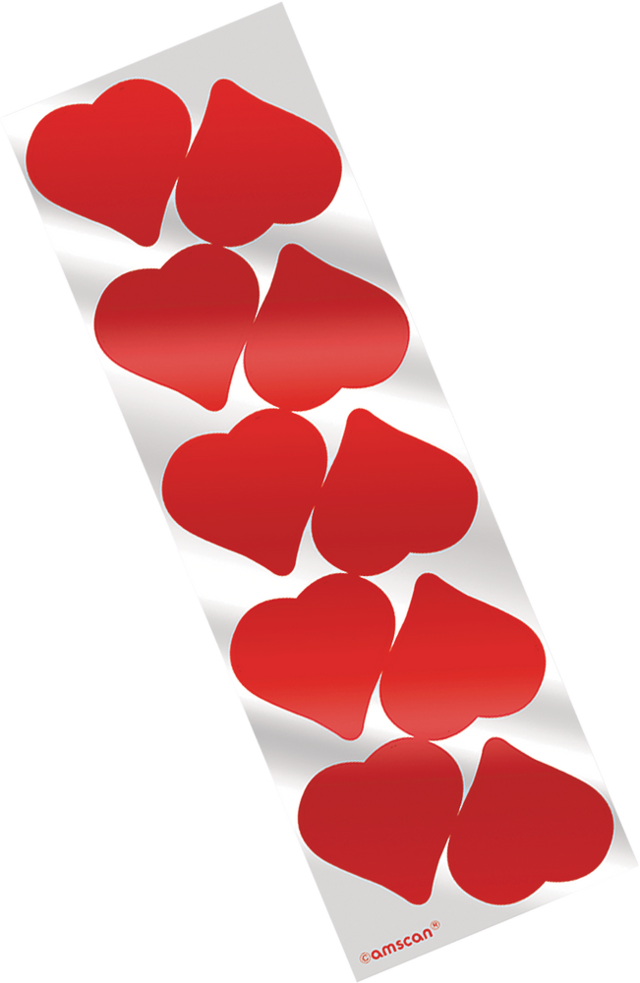 Foil Red Heart Stickers, 3-pk | Party City
