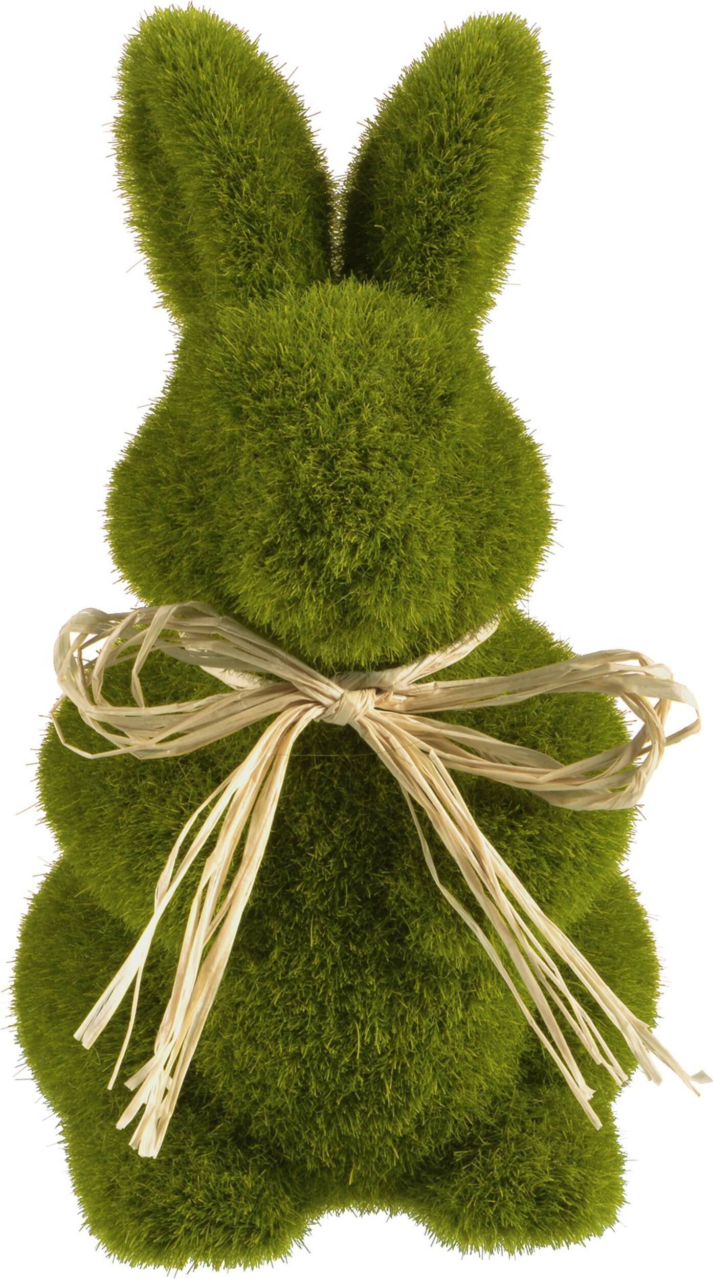Bunny Rabbit Moss Sign Table Centerpiece Decoration, Green, 7.5-in, for ...