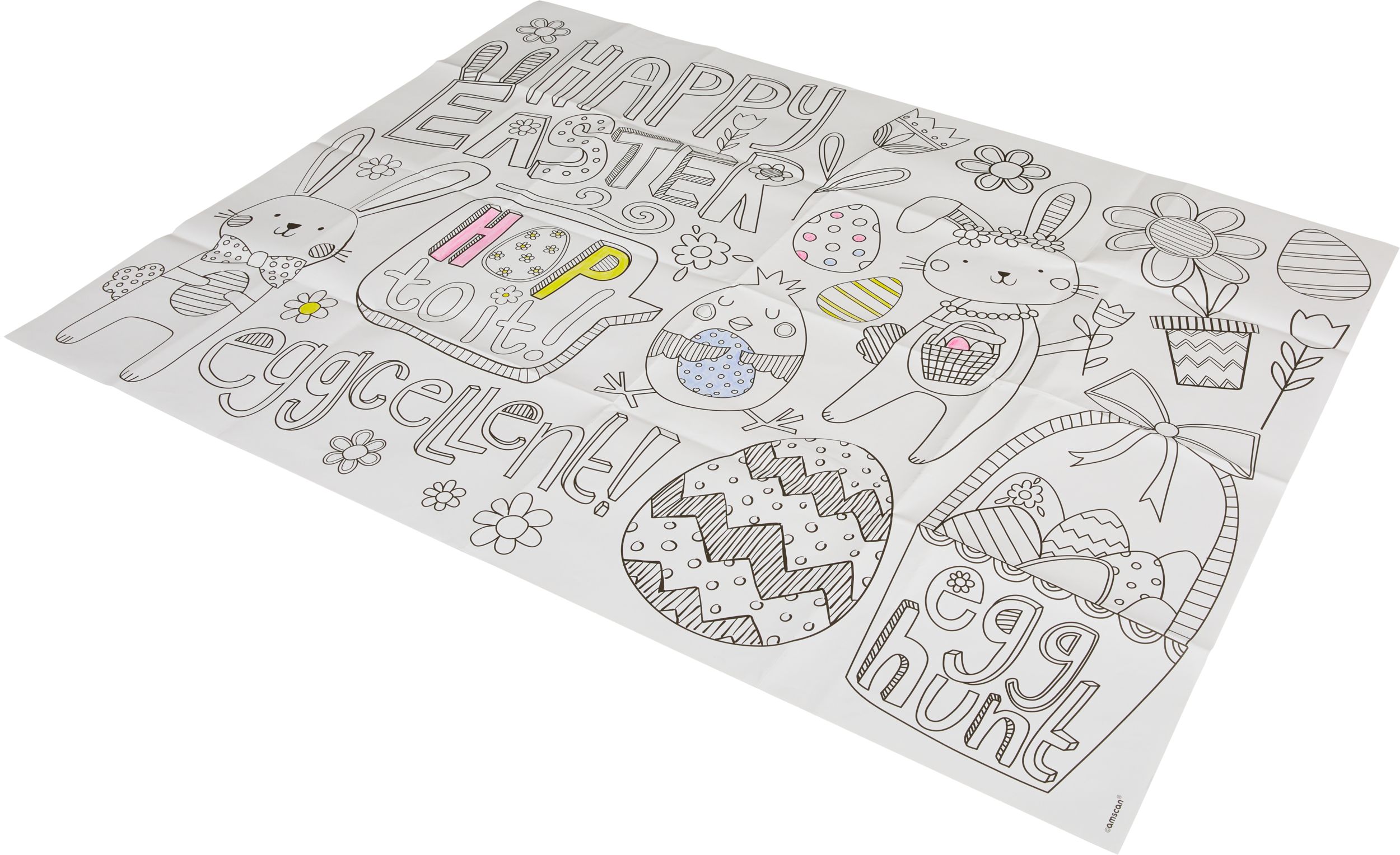 Rectangle Paper Disposable Colouring Table Cover, Black/White, 9.5x15 ...