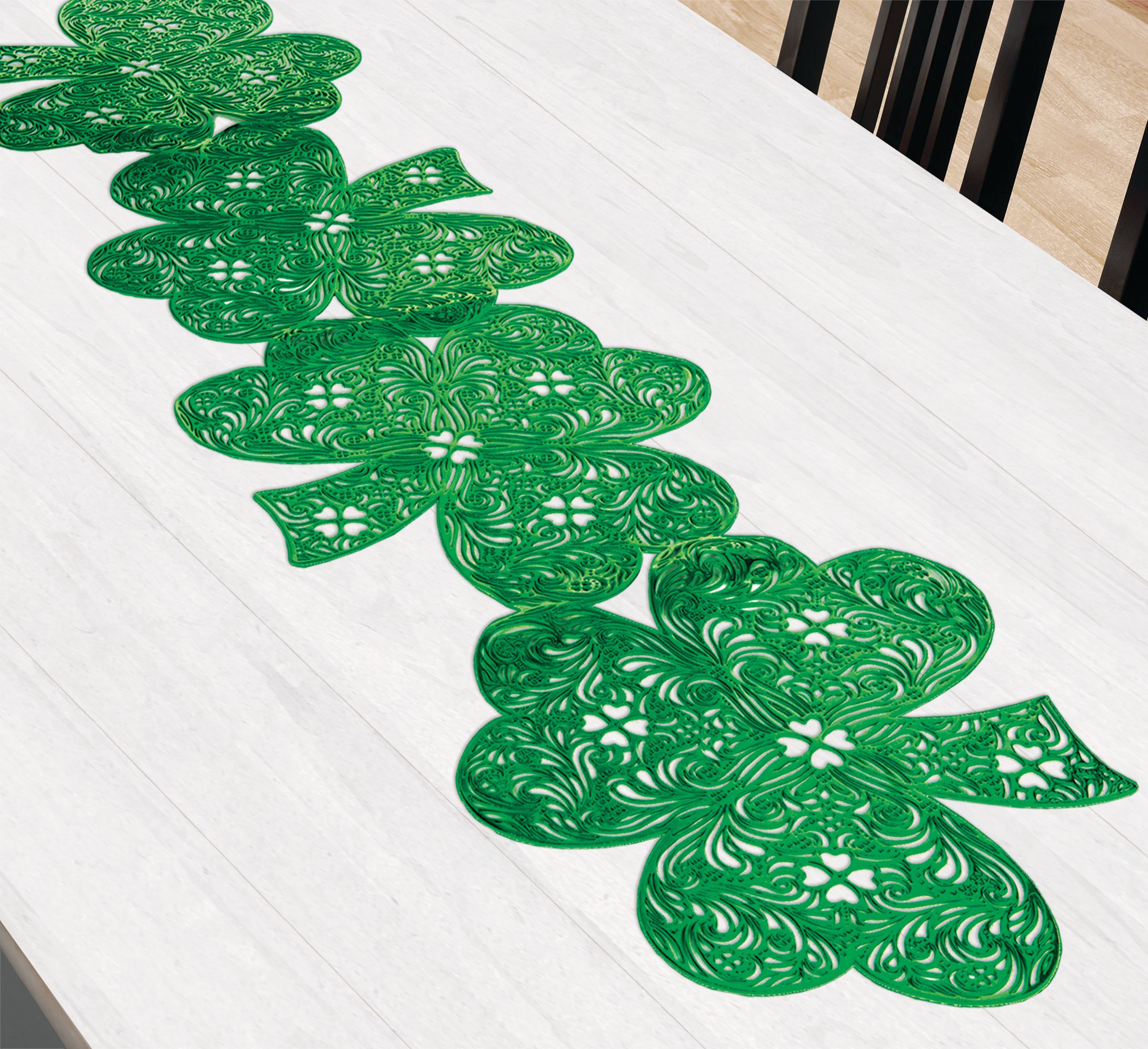 Metallic Shamrock Vinyl Table Runner | Party City