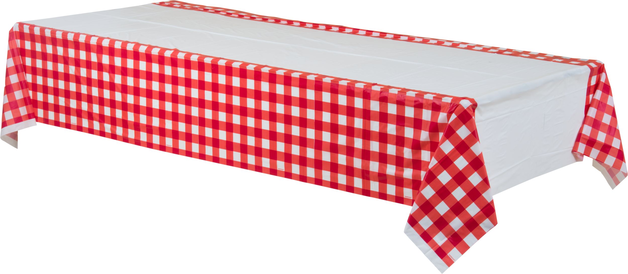 American Summer Red Gingham Plastic Table Cover | Party City
