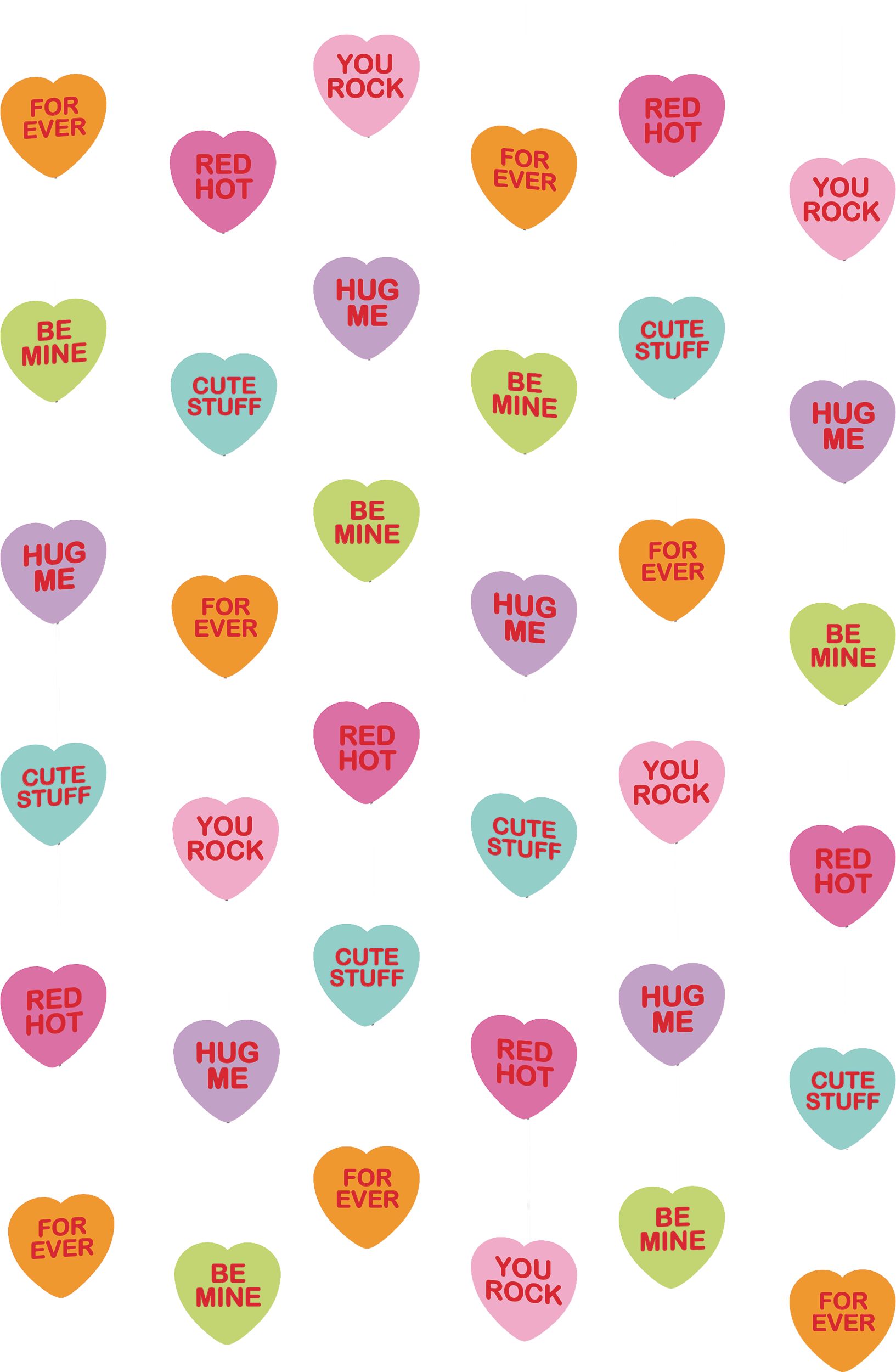 Conversation Heart String Decorations, 6-pk | Party City