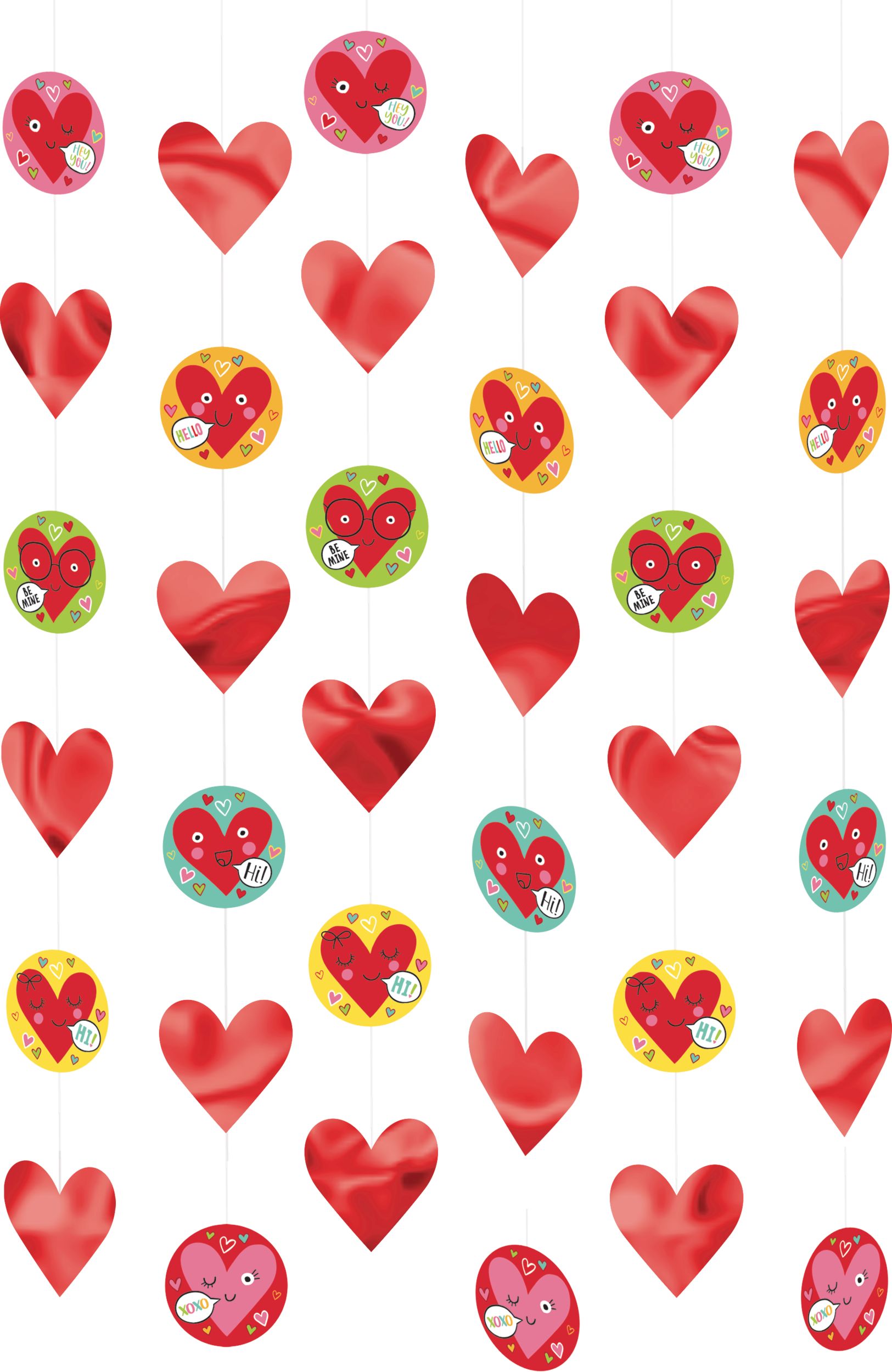Heart Face String Decorations, 6-pk | Party City