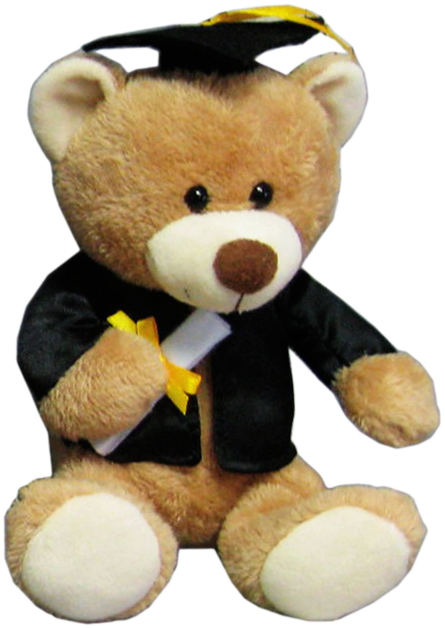 Teddy Bear Grad Cap & Diploma Plush Toy, Brown/Black, for Graduation ...